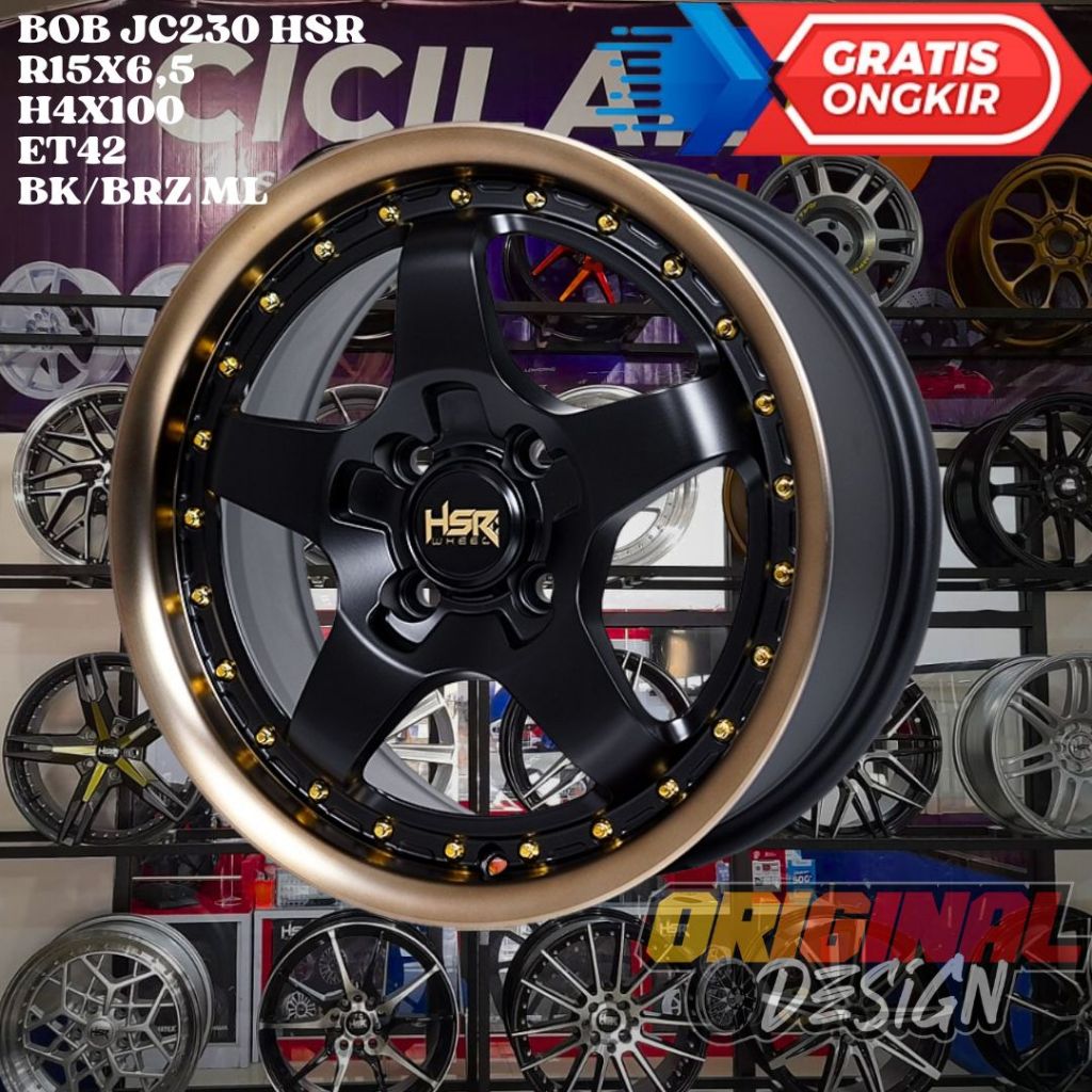 Jual Velg Mobil Ring 15 HSR BOB R15 LEBAR 6,5 BAUT 4 PCD 4X100 ET42 BLACK BRONZE | Shopee Indonesia