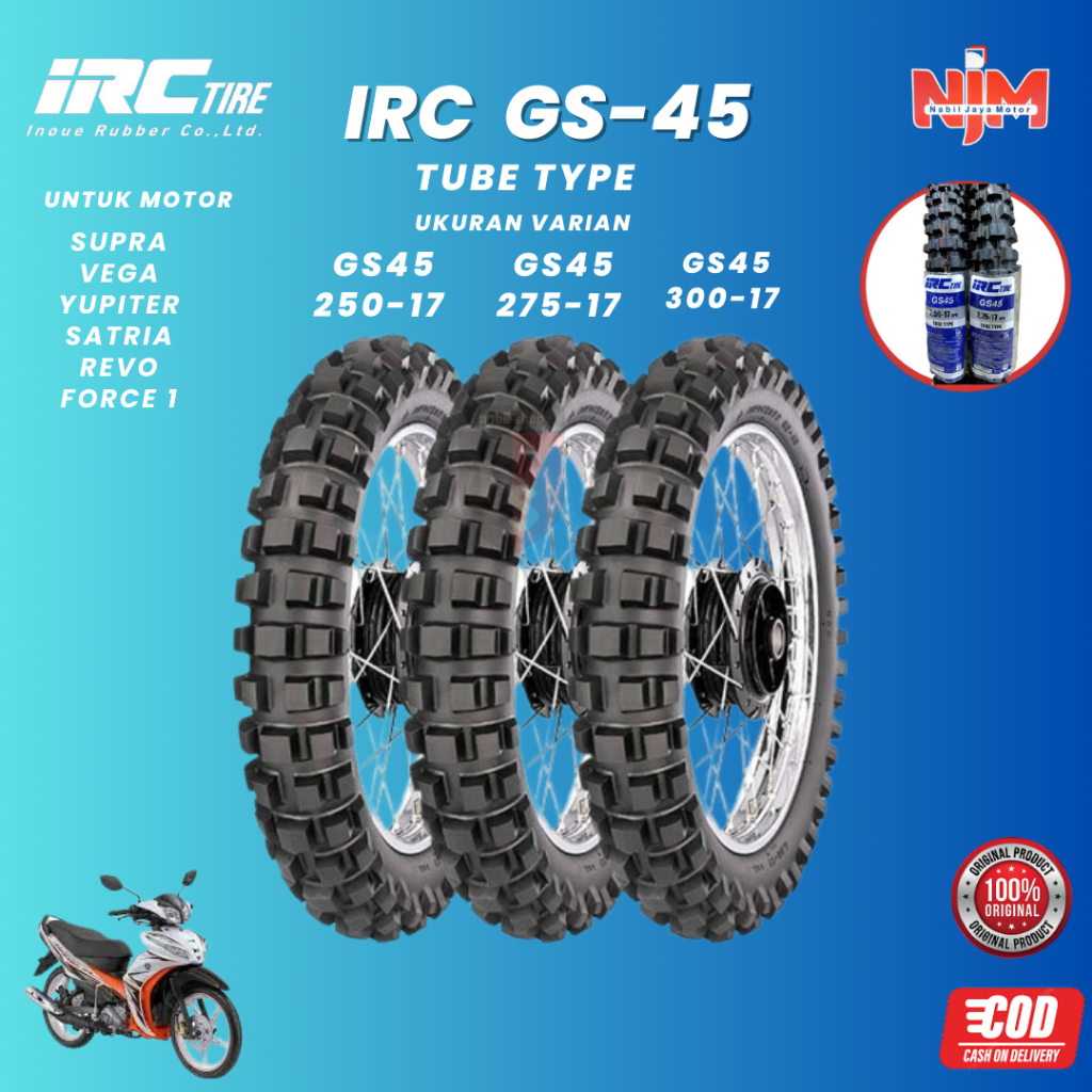 Jual Ban Motor IRC GS45 Trail Ring 17 250 275 Supra Revo Blade Vega ...