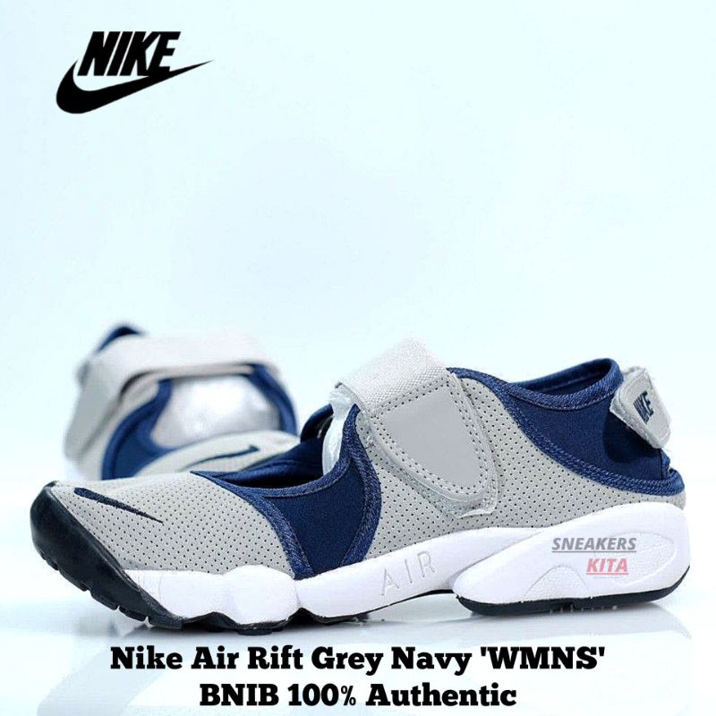 Jual [NEW] Sepatu Sandals Nike Air Rift Grey Navy BNIB 100% Authentic ...