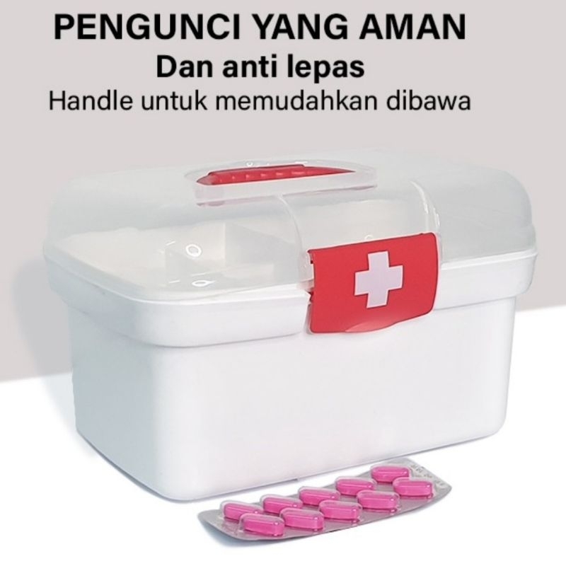Jual Kotak obat p3k/kotak penyimpanan obat p3k kotak obat | Shopee ...