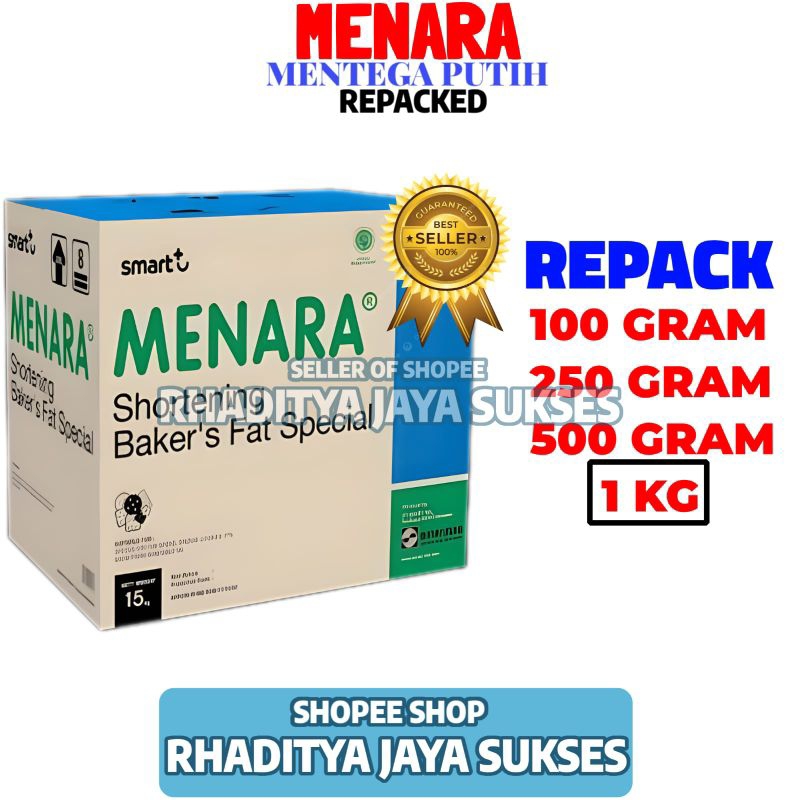 Jual Mentega Putih Shortening Menara 1 KG Repacked | Shopee Indonesia