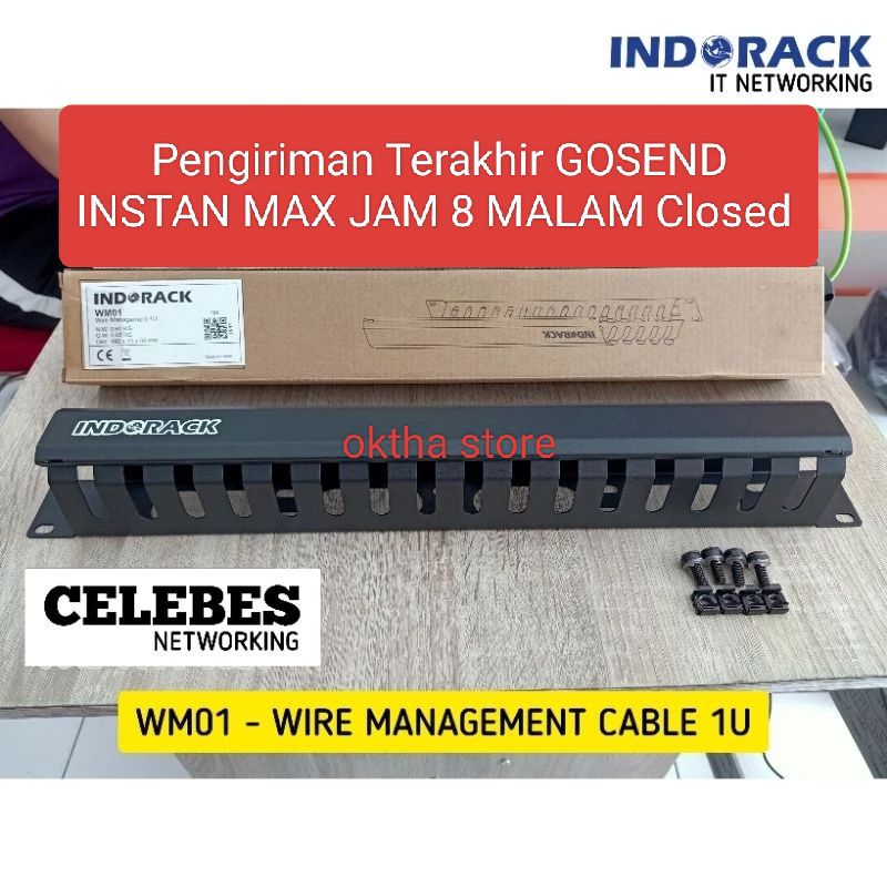 Jual WM01-Wire Management 1U 19" - INDORACK Wire Management Panel 1 U ...