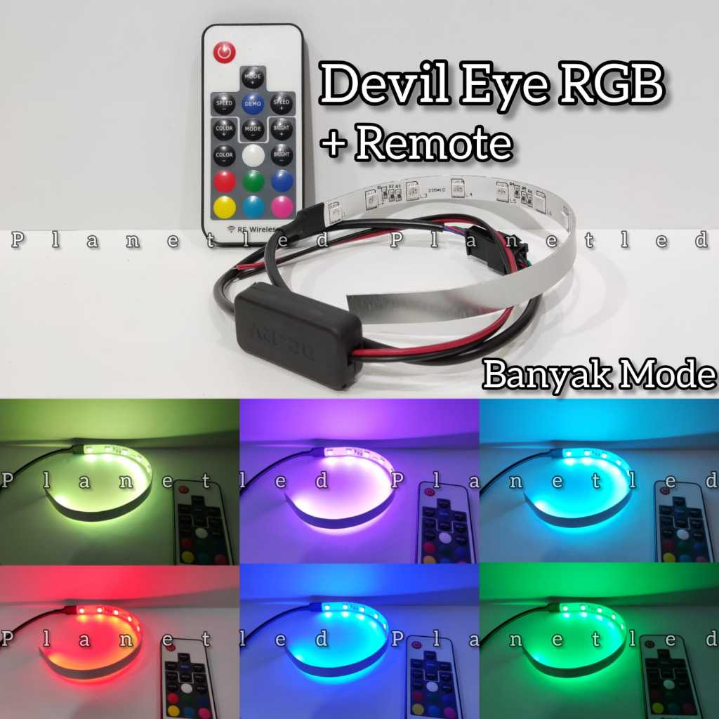 Jual Premium Lampu LED Demon/Devil Eyes RGB 360 Diatur Remote Wireless ...