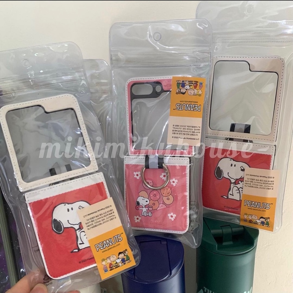 Jual OFFICIAL Z FLIP 5 SNOOPY CASE LEATHER CARD POCKER RING HOLDER ...