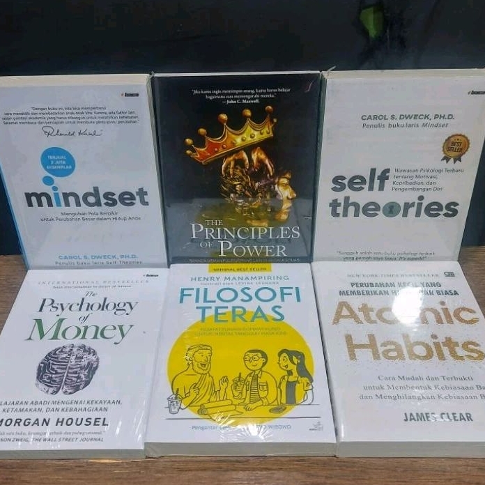 Jual paket 6 buku the principles of power self theories mindset the psychology of money filosofi ...