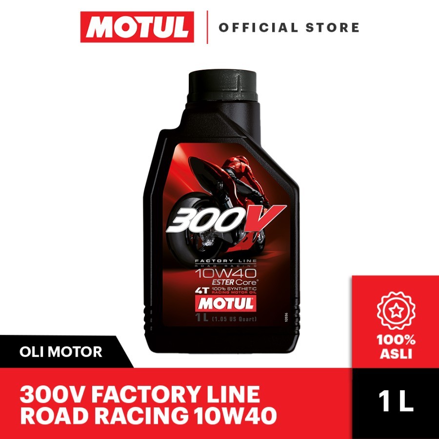Jual Oli *MOTUL 300V Factory Line Road Racing 10w40 Ester Core (1LT)* ORI | Shopee Indonesia