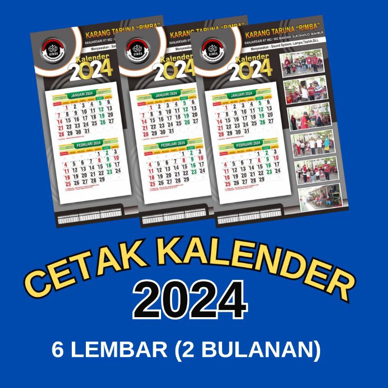 Jual KALENDER 2025 - 6 LEMBAR - 2 BULANAN CUSTOM | Shopee Indonesia