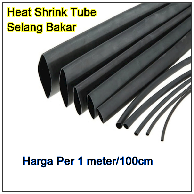Jual 1.5mm Bening Hitam Heat Shrink Tube Selang Bakar isolation ...