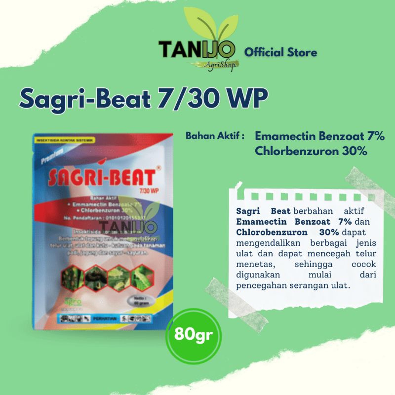 Jual Sagri Beat 7/30 WP 80gr Obat Ulat Tanaman Padi Jagung Buah dan ...