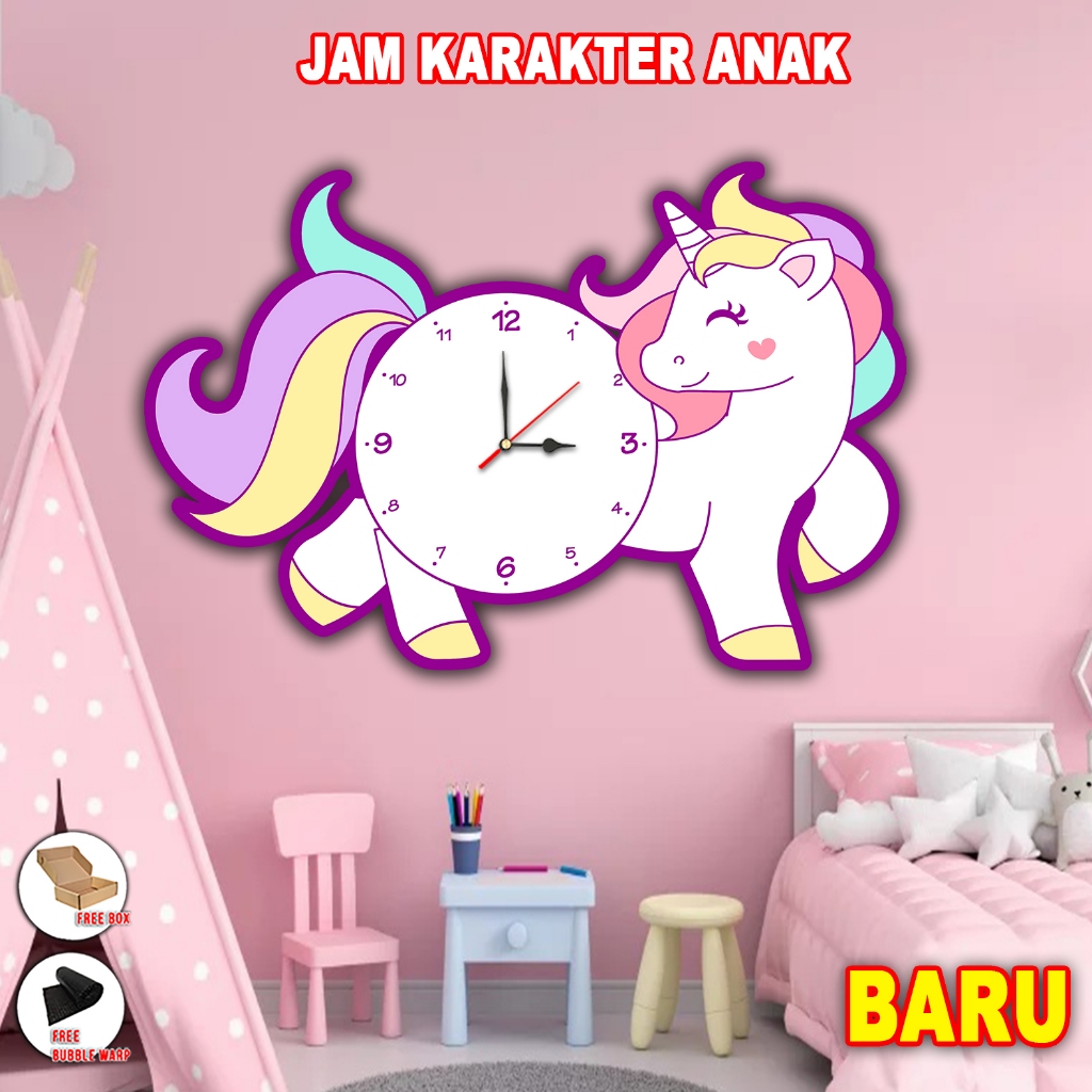 Jual JAM KARAKTER ANAK JAM DINDING KARAKTER DORAEMON KUDA PONI HALLO KITTY | Shopee Indonesia