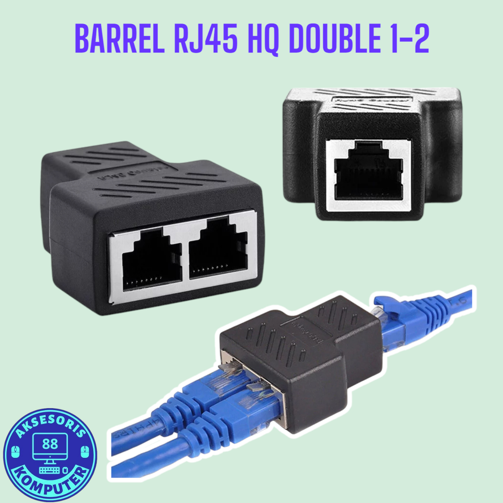 Jual BARREL HQ BAREL HIGH QUALITY LAN RJ45 DOUBLE BAREL SAMBUNGAN LAN 1 ...