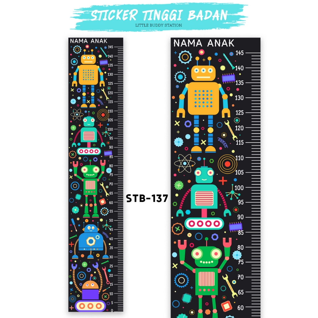 Jual Stiker Pengukur Tinggi Badan Anak Dinding Aesthetic - Custom Nama ...