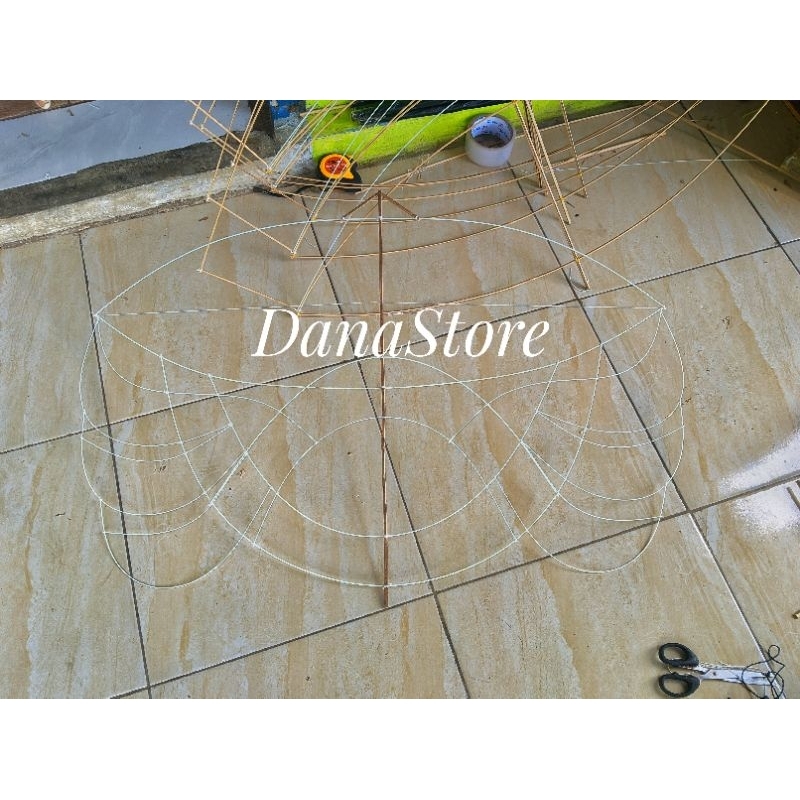 Jual rangka ramraman full fiber ukuran 1 meter/layang layang ram raman ...