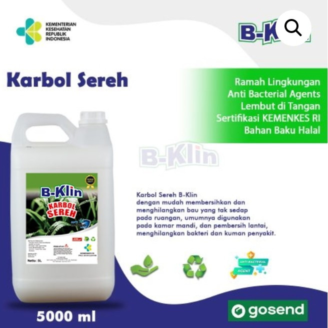 Jual Karbol Sereh 5 liter B-Klin / B-klin Lemon Grass Karbol 5000 ml ...