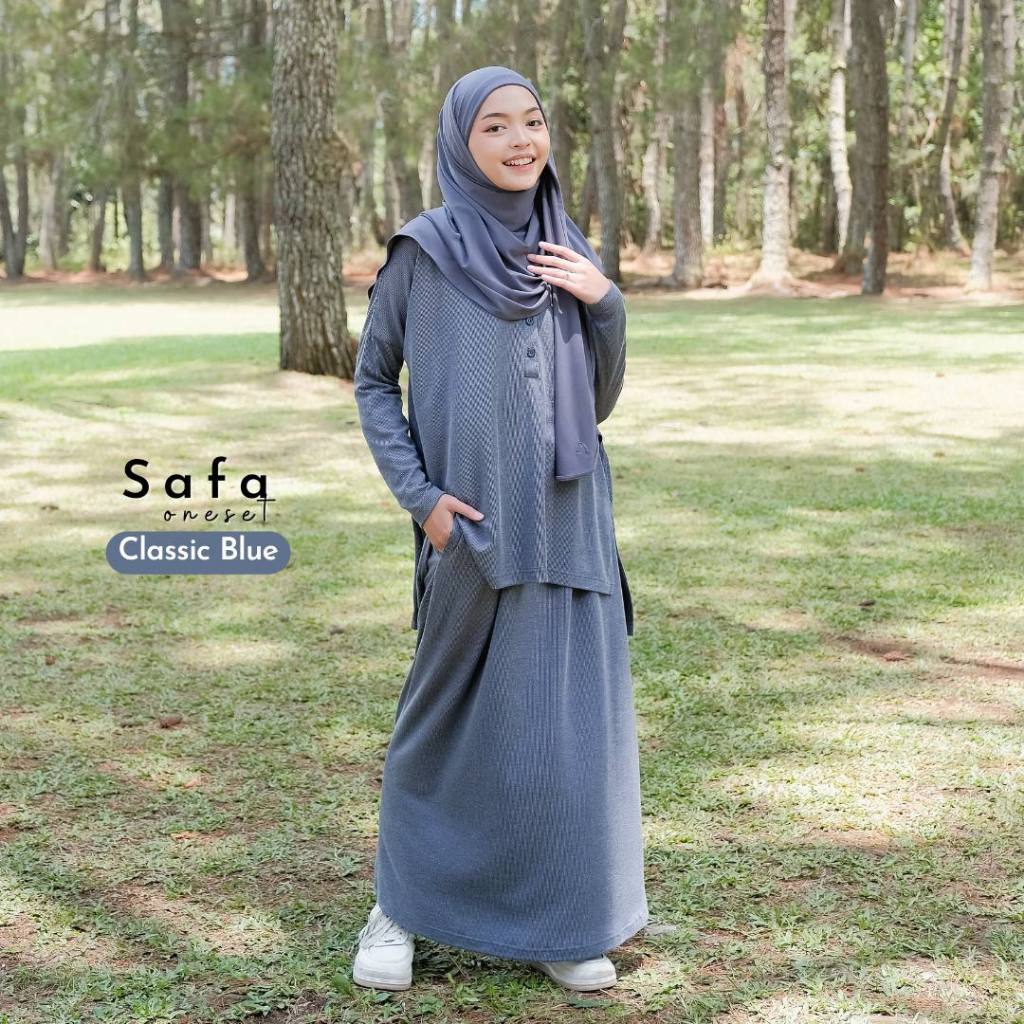 Jual Albata Hijab - Safa Oneset Blouse Rok Rib Knit Oversize | Shopee ...