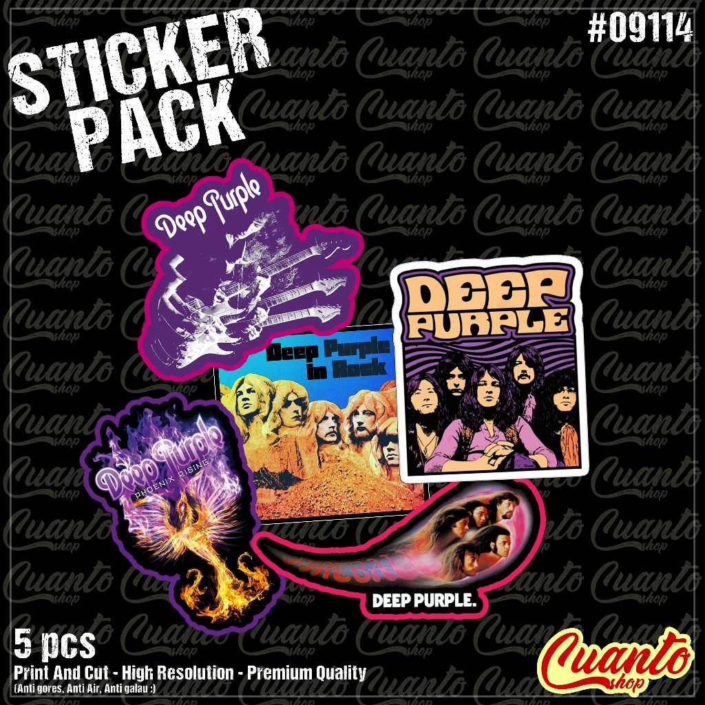 Jual Sticker Stiker Deep Purple anti air sudah di cutting kualitas ...
