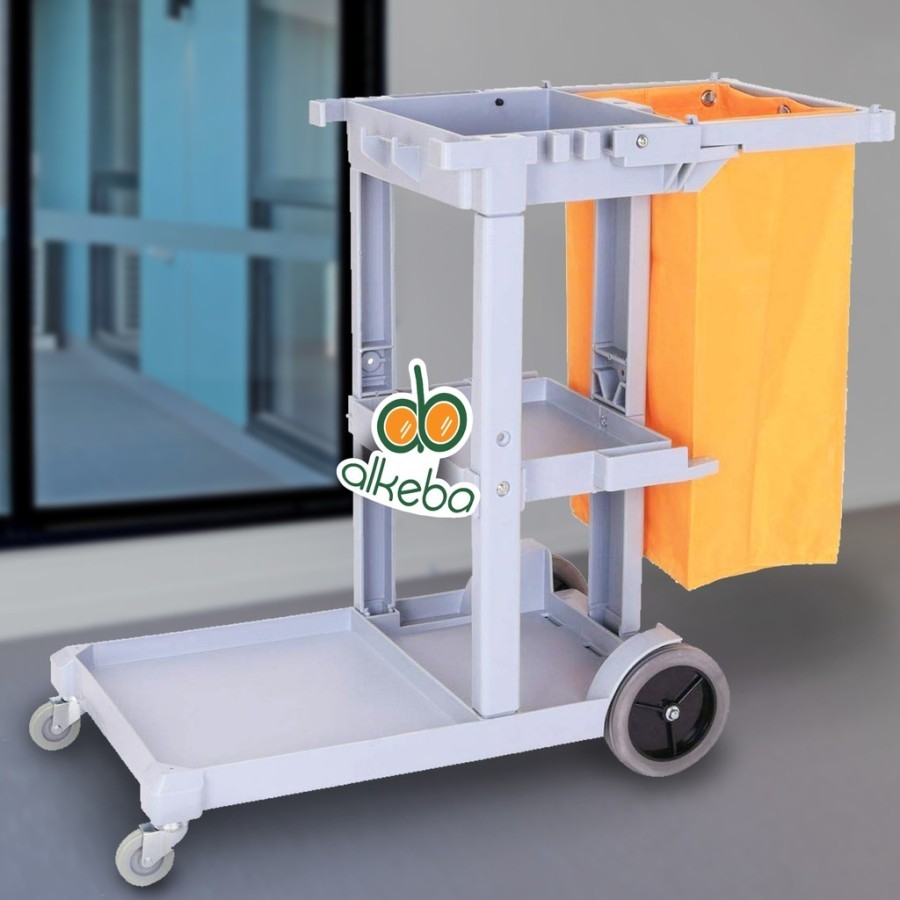 Jual Janitor Cart With Cover - troli housekeeping cleaning service ...