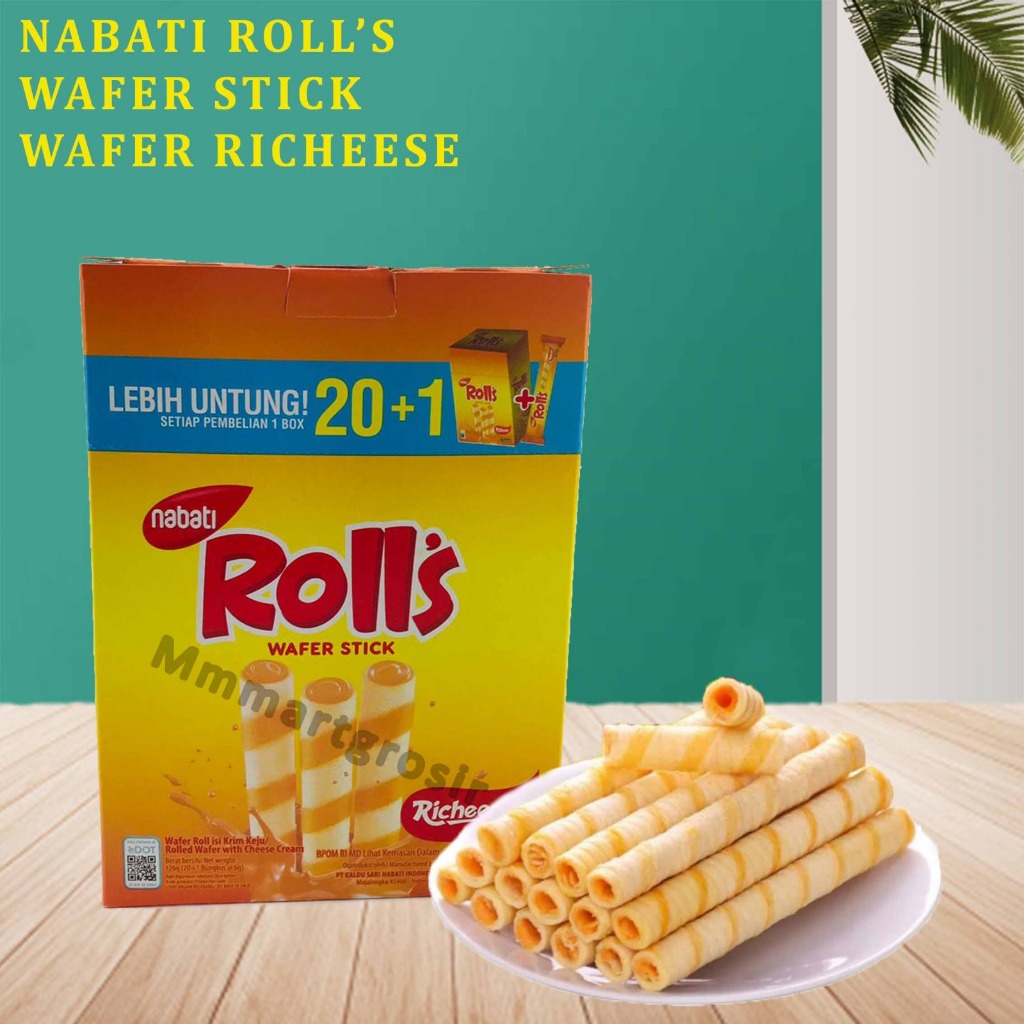 Jual Nabati Roll's / Wafer Stick Keju / Wafer Richeese / 1 Box Isi ...