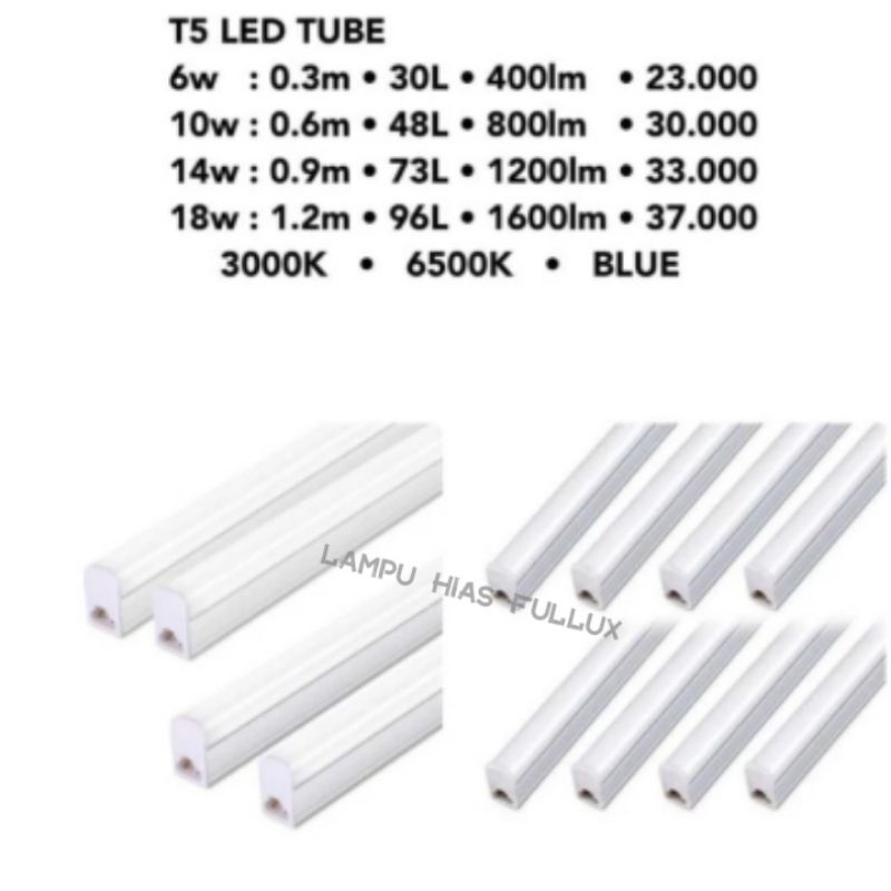 Jual LP Led TL T5 5W 30CM (PUTIH/WARM WHITE/BIRU) | Shopee Indonesia