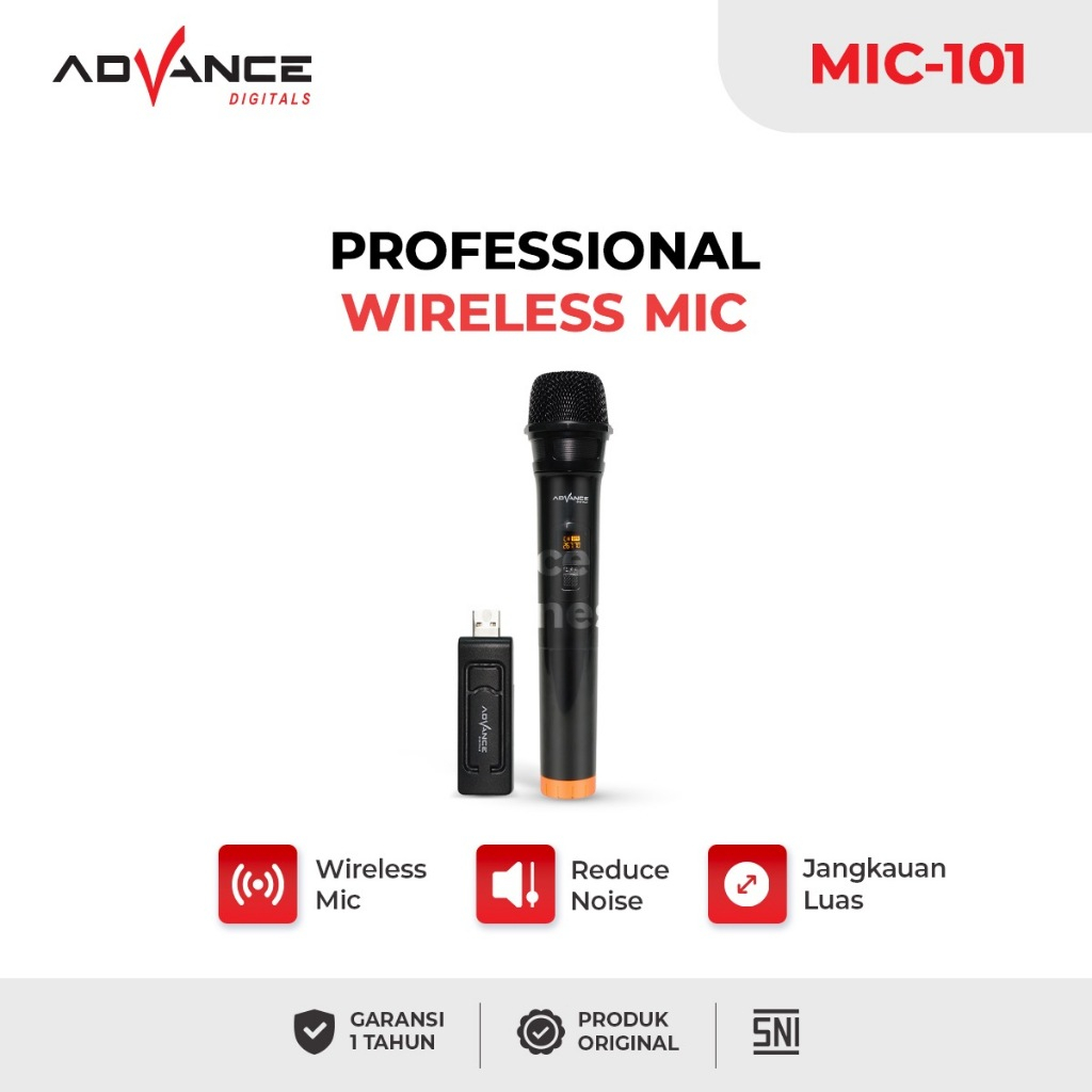 Jual Advance MIC-101 Mic Wireless Microphone Bluetooth Digital ...