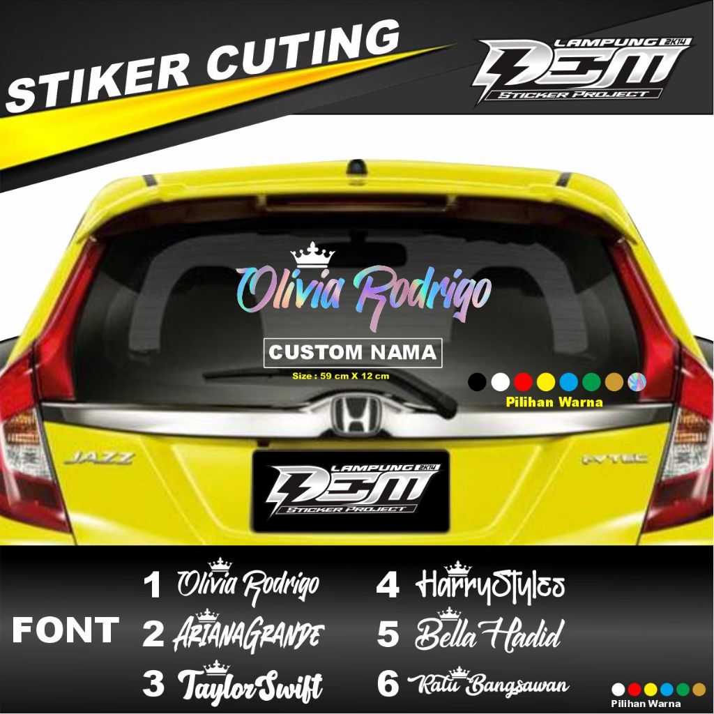 Jual STIKER CUSTOM NAMA KACA BELAKANG STIKER CUTING KEREN UNTUK MOBIL ... Jual STIKER CUSTOM NAMA KACA BELAKANG STIKER CUTING KEREN UNTUK MOBIL ...