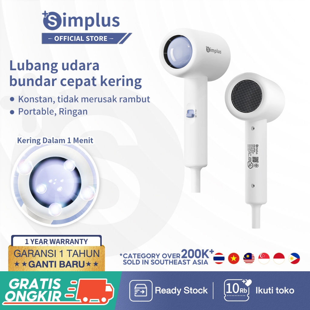 Jual Simplus Hair Dryer Mini Pengering Rambut Cepat Kering Portable Travel Hair Care | Shopee ...