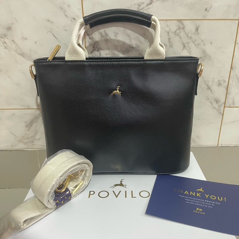 Jual POVILO NONA SLING BAG BLACK | Shopee Indonesia