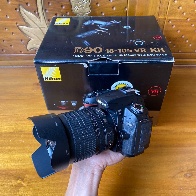 Jual Nikon D90 Kit 18-105mm Fullset Like New Seperti baru | Shopee ...