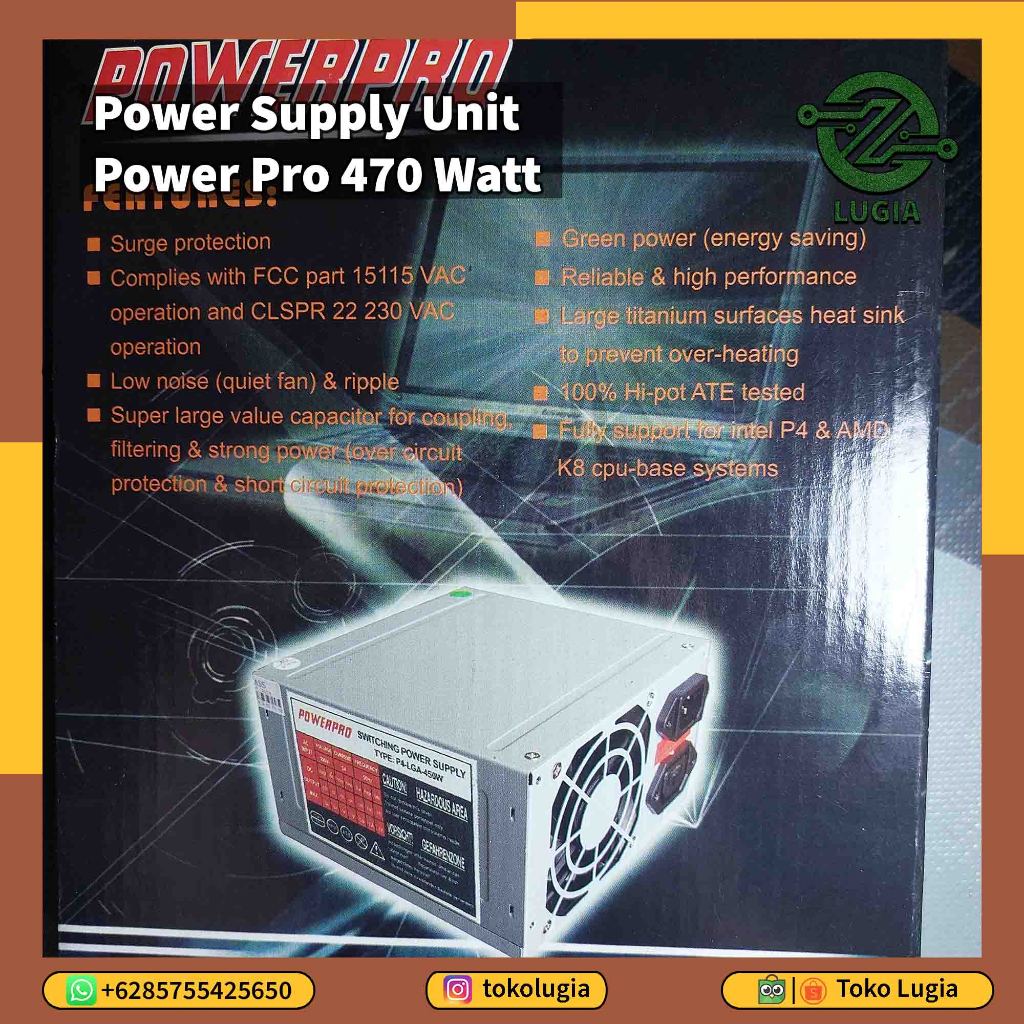 Jual Power Supply Unit/PSU PowerPro 470 Watt | Shopee Indonesia
