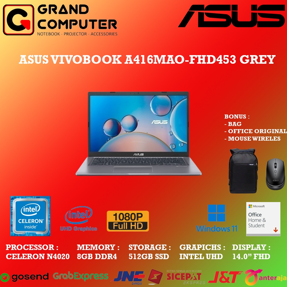 Jual Asus VivoBook 14 A416MAO-FHD453 /Intel N4020/8GB/512GB SSD/14″ FHD ...