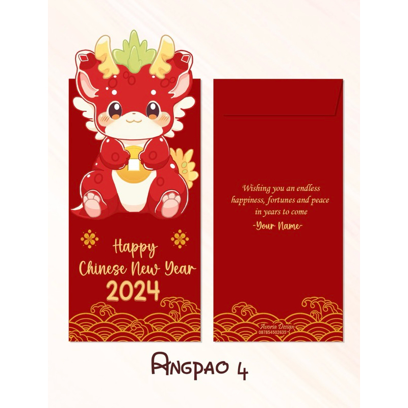 Jual custom angpao imlek 2024 angpao naga / wedding / birthday (8pcs ...