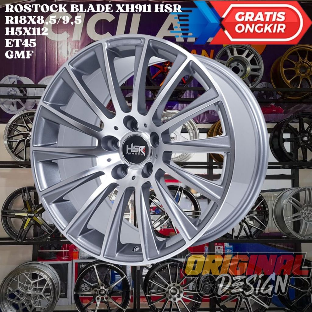 Jual Velg Mobil Ring 18 HSR ROSTOCK BALADE R18 LEBAR 8,5/9,5 BAUT 5 ET45 GMF | Shopee Indonesia