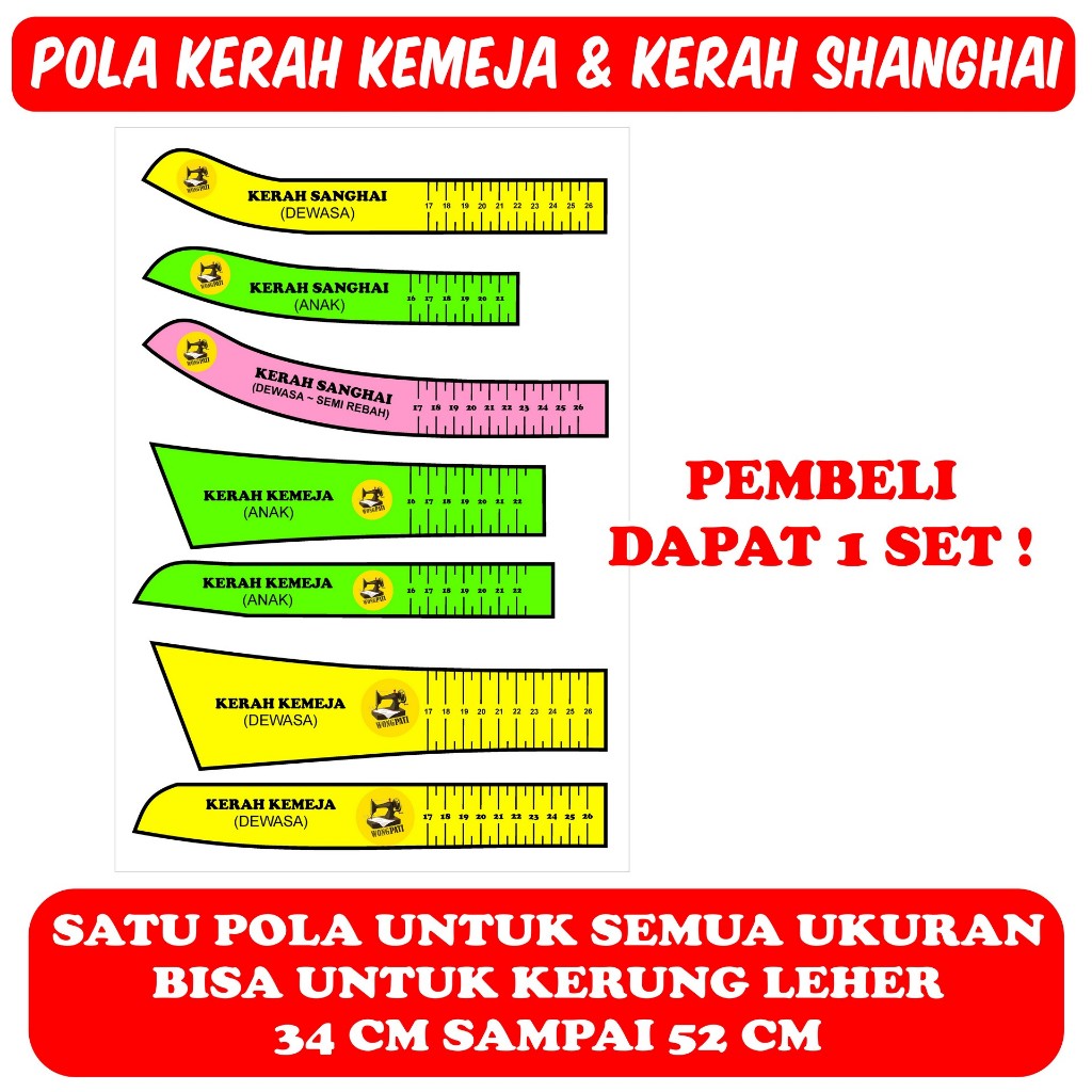 Jual Pola Instan Kerah Kemeja & Kerah Shanghai (7 Bentuk) | Shopee Indonesia
