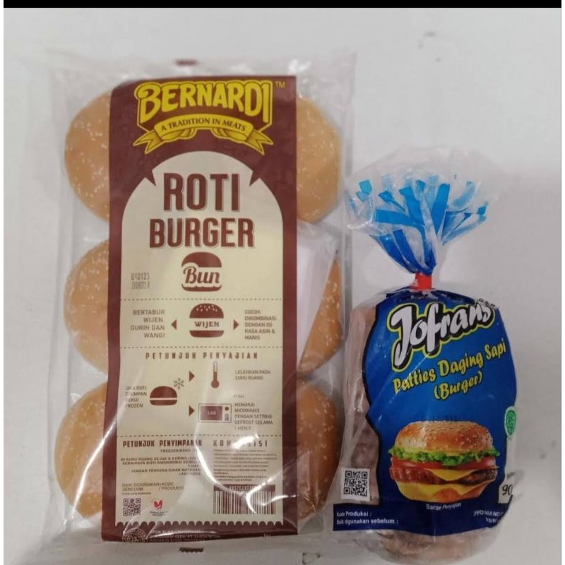 Jual Paketan Burger (Roti Bernardi isi 12 pcs + Jofrans Beef isi 15 pcs ...