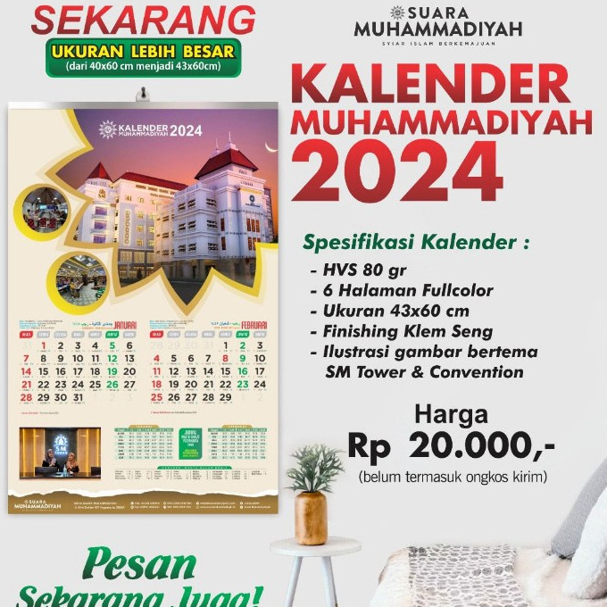 Jual Kalender Muhammadiyah 2024 / Kalender Masehi 2024 | Shopee Indonesia