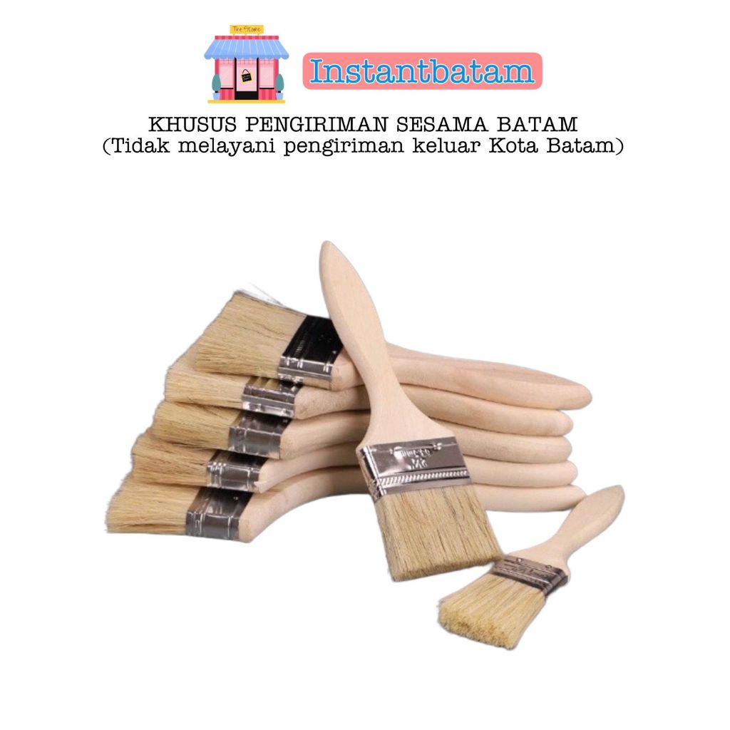 Jual 793 Kuas Kayu Cat Tembok, Besi , Semir Ban , Detailing , Kuas ...