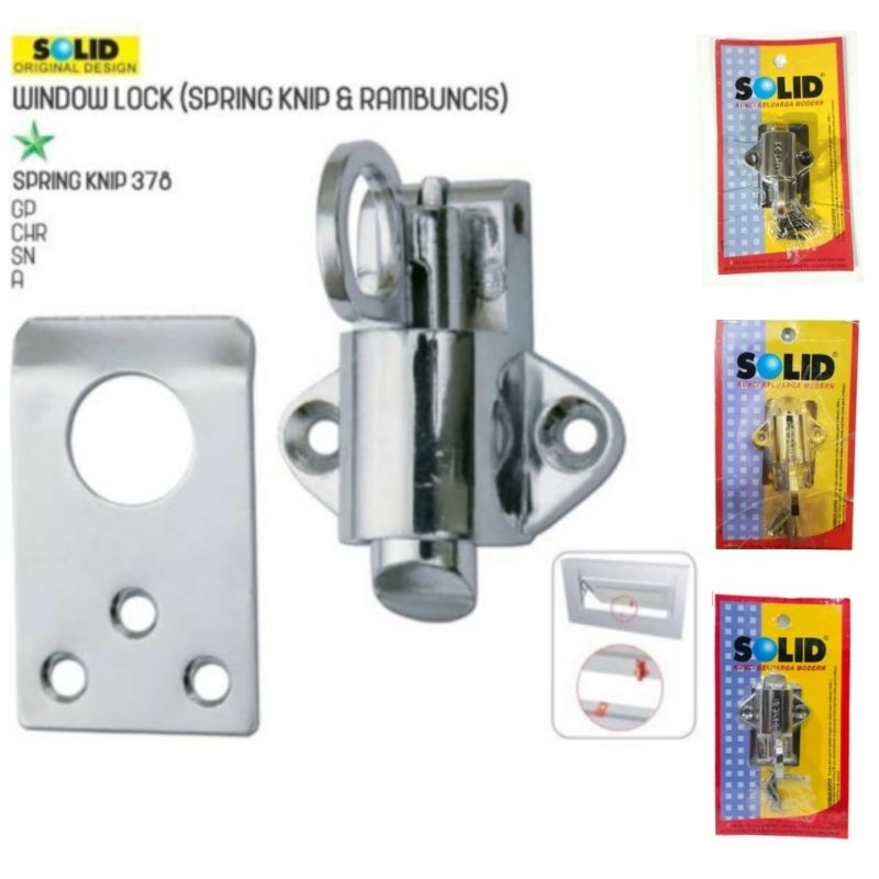 Jual Spring Knip Solid 378 Antik/SN/Gold/Kunci Jendela/Slot Jendela ...