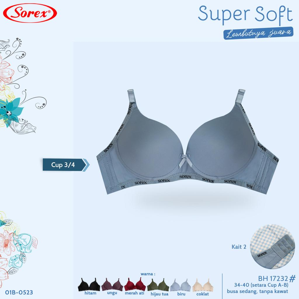 Jual Bh Bra Sorex 17232 (Cup Sedang) Licin | Bra Busa Tipis Tanpa Kawat | Shopee Indonesia