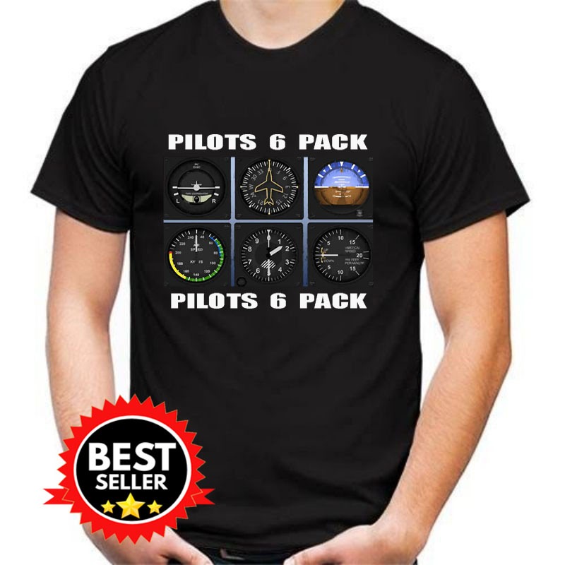 Jual T-Shirt Flight Simulator Pilot Six Pack Flight Instruments Kaos ...