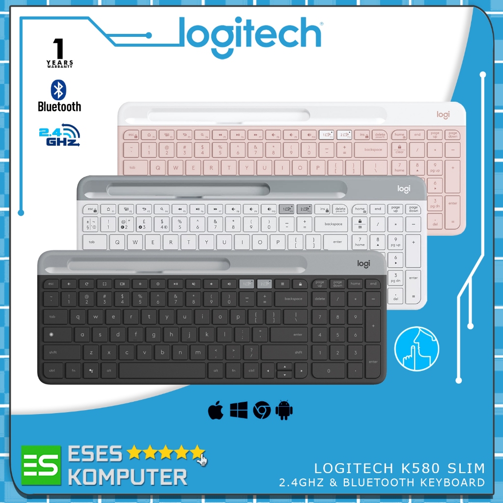Jual Keyboard Logitech K580 Slim Wireless Bluetooth Multi-Device ...