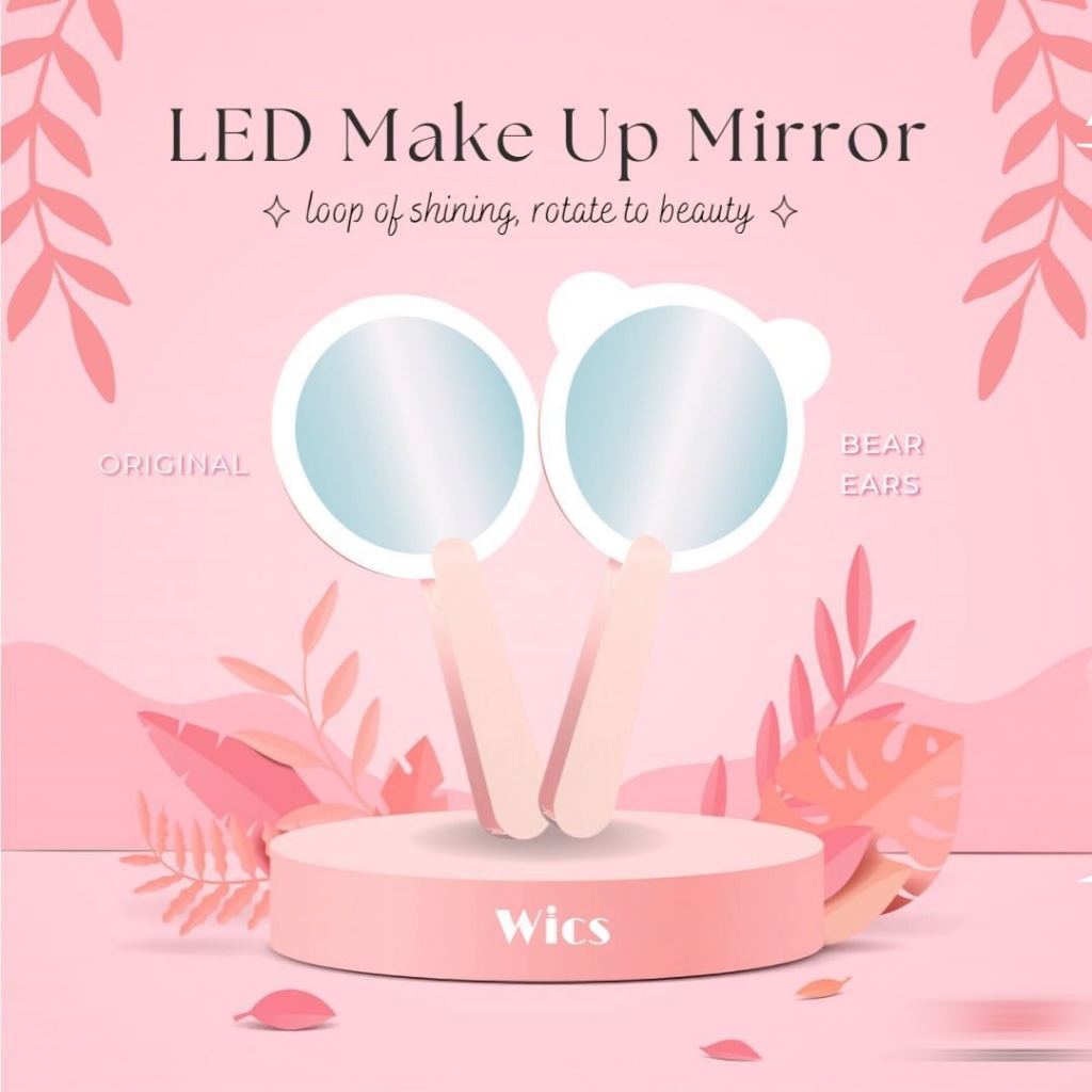 Jual WICS Cermin Make Up Mirror LED Light Tombol Touch Screen Portabel ...