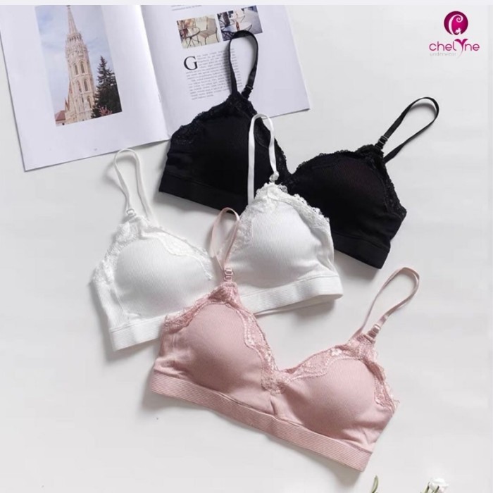 Jual Bralette T1829 Bra Import Renda Soft Busa Bisa Dilepas Kait 2 ...