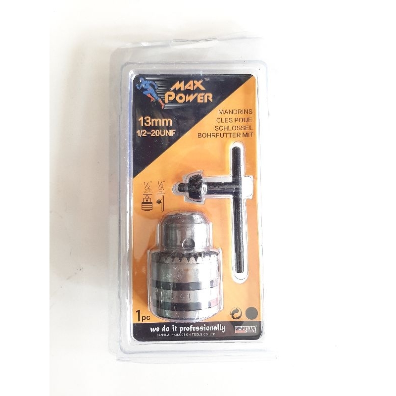 Jual Kepala bor 13mm drat Max Power dril chuck 1/2 x 20UNF mesin bor ...