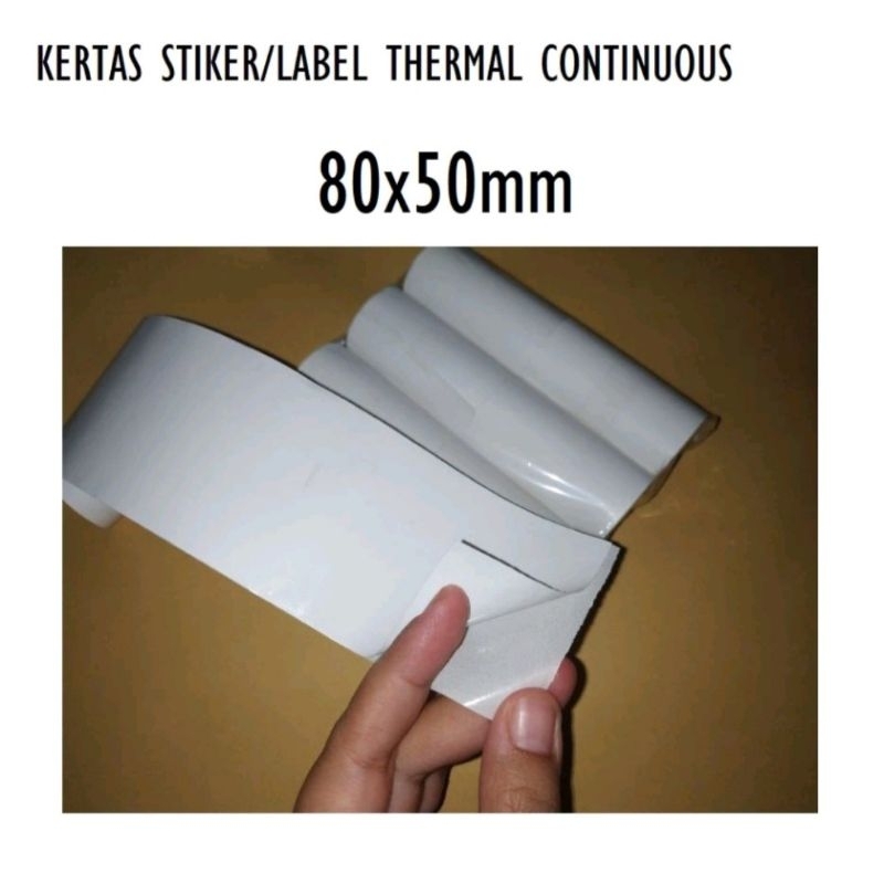 Jual Kertas Sticker Label Printer Thermal 12 meter ukuran 80 mm ...