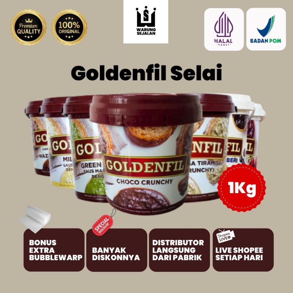 Jual Goldenfill 1 Kg Selai / Choco Cruncy / Tiramisu Cruncy / Green Tea ...