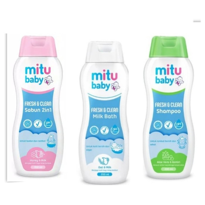 Jual MITU BABY SABUN MANDI 2IN1 200ML BOTOL | Shopee Indonesia