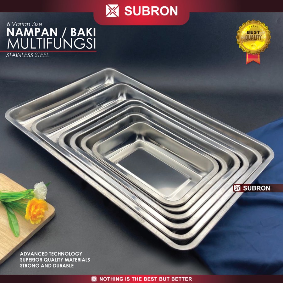 Jual Nampan Stainless Persegi/Tray Loyang Kue Kotak/Baking Tray/Wadah ...