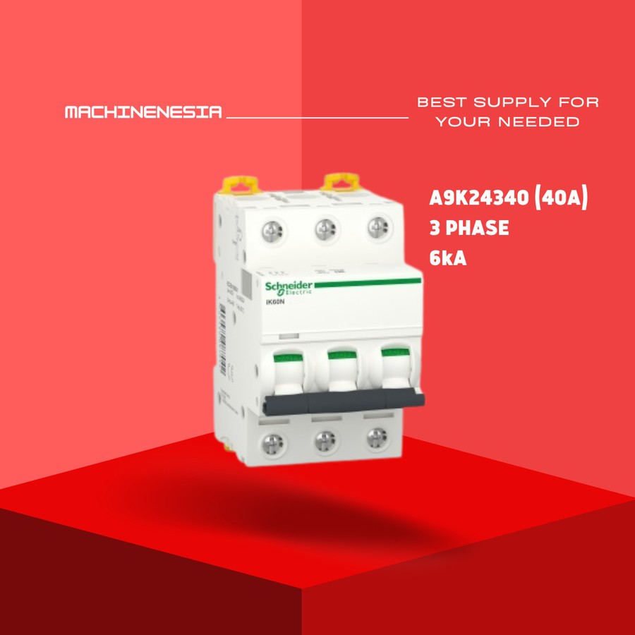 Jual MCB 3 PHASE 40 AMPERE 3P 40A SCHNEIDER ACTI9 iK60N 3 POLE ORIGINAL SNI | Shopee Indonesia