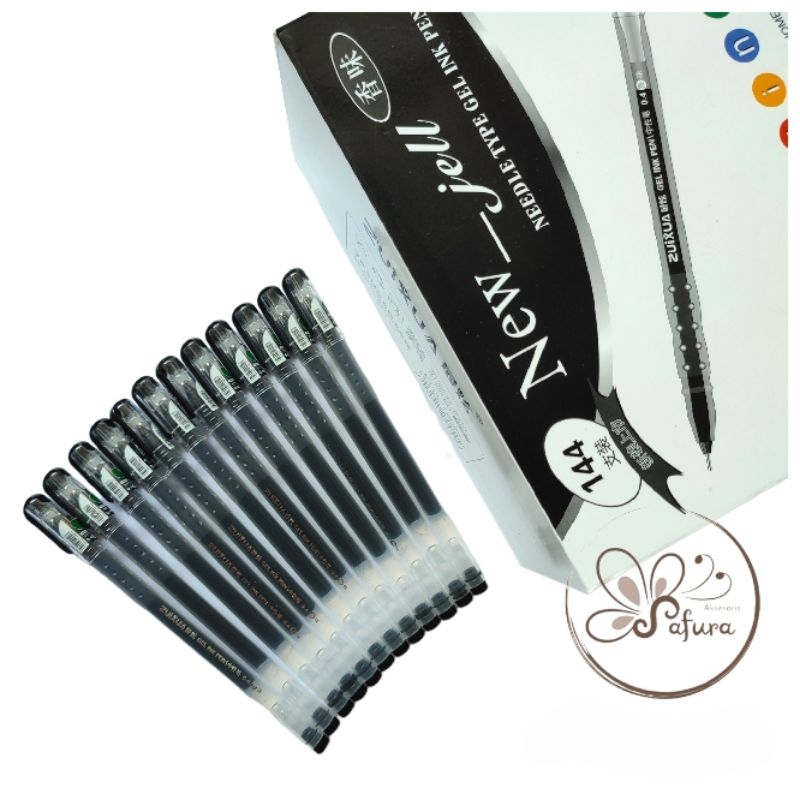 Jual pulpen gel zuixua 12 pcs new jell hitam pen gel selusin pena gel ...