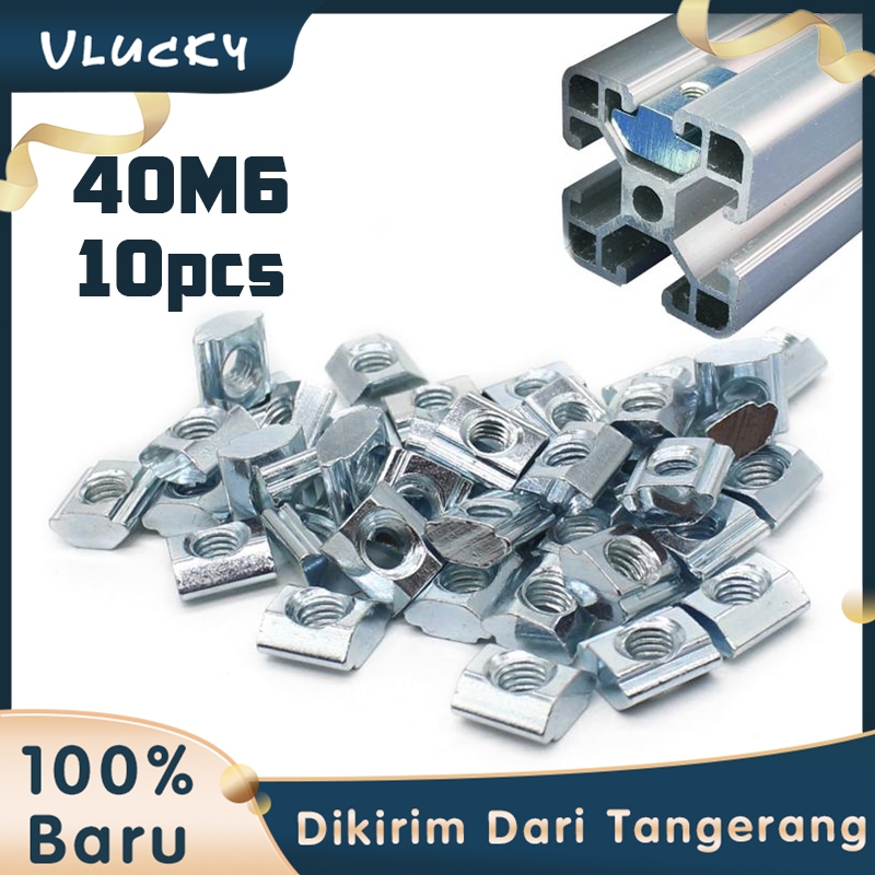 Jual Isi 10 T Nut M6 T Sliding Nut M6 untuk Square Aluminium Profile 4040 | Shopee Indonesia